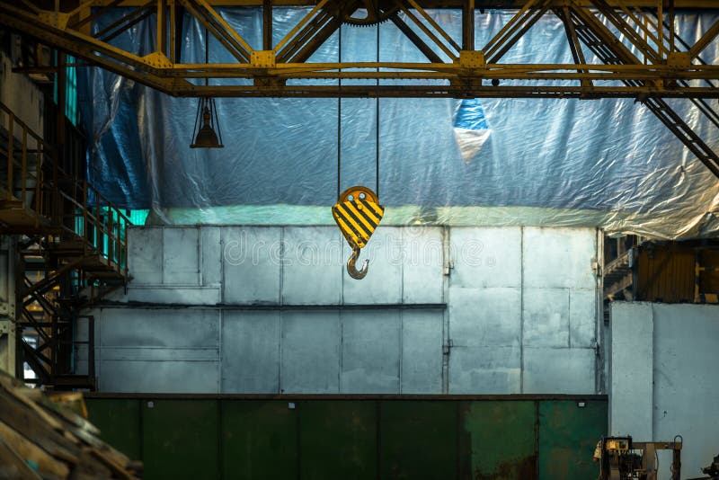 Industrial Crain Closeup Photo Stock Image - Image of work, inside ...