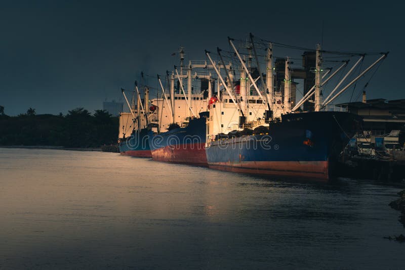 Industrial Crain Loading Container on Cargo Stock Photo - Image of ...