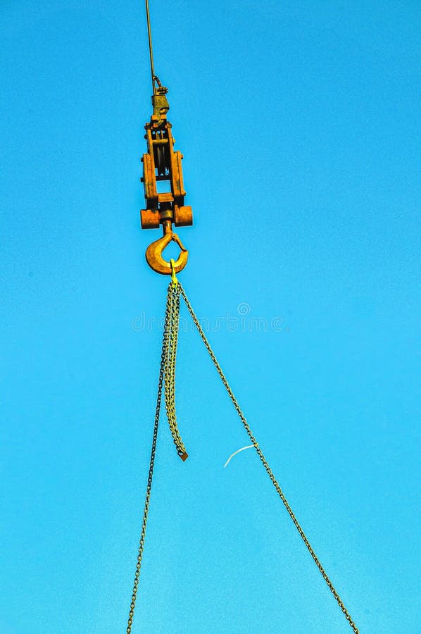 Industrial Crane Hook and Chains Lifting, Construction Equipment Stock ...