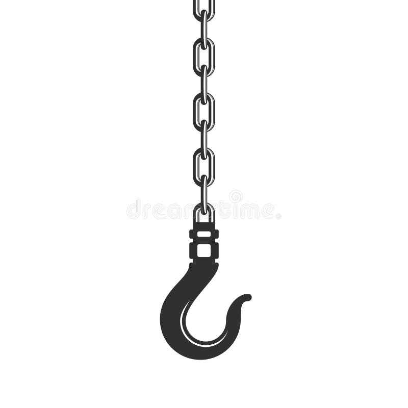 Industrial crane hook. stock vector. Illustration of black - 280847115