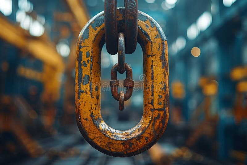 Close Up of Crane Hook for Lifting Equipment in Indoor Construction ...