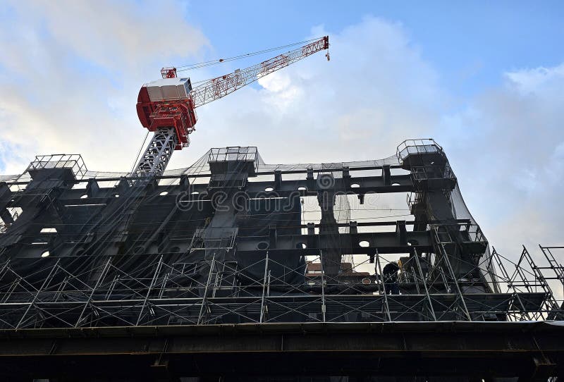 Industrial Crane Machine with Blue Sky. Stock Image - Image of machine ...