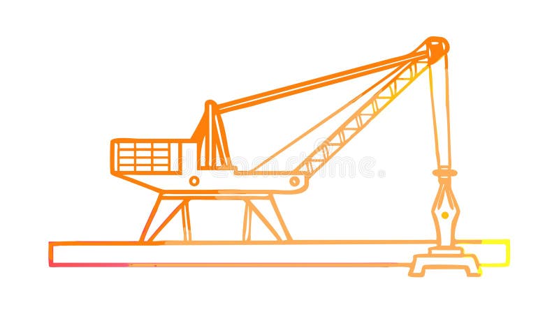 Industrial Crane Outline Icon, Construction Lifting Vector Design ...
