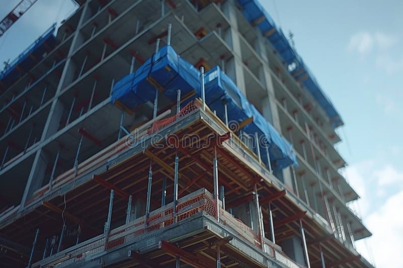 Industrial Cranes at Construction Site Under Clear Blue Sky a Vision ...