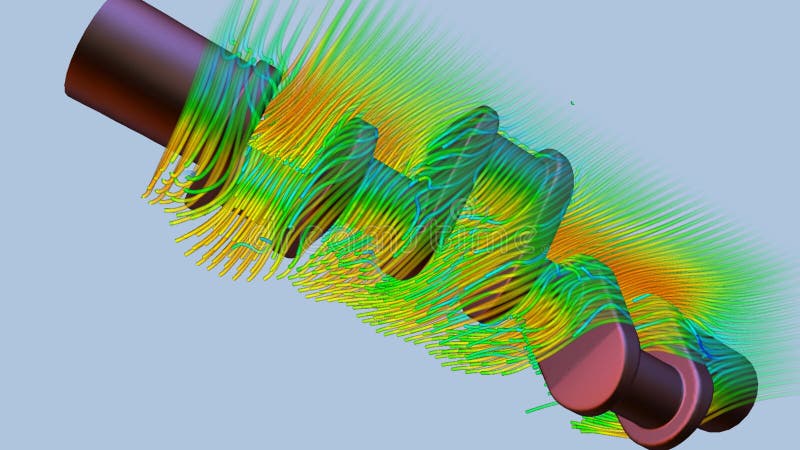 Industrial Crankshaft Flow Simulation - CFD Simulation Computational Fluid Dynamics Stock Video ...