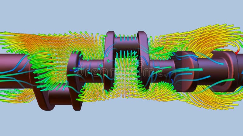 Industrial Crankshaft Flow Simulation - CFD Simulation Computational Fluid Dynamics Stock Video ...