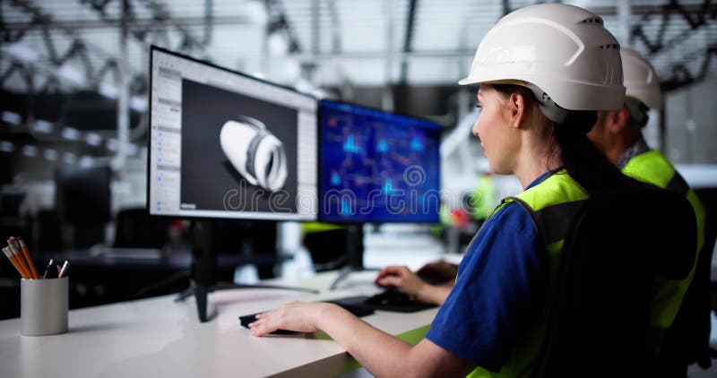 Industrial 3D Cad Model on PC Stock Image - Image of software, design ...
