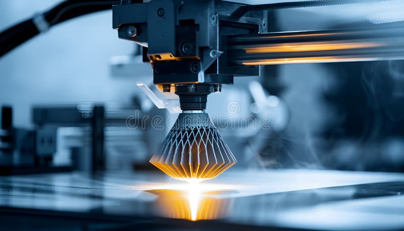 Industrial 3D Printer Creating a Prototype Object with Precision Laser ...