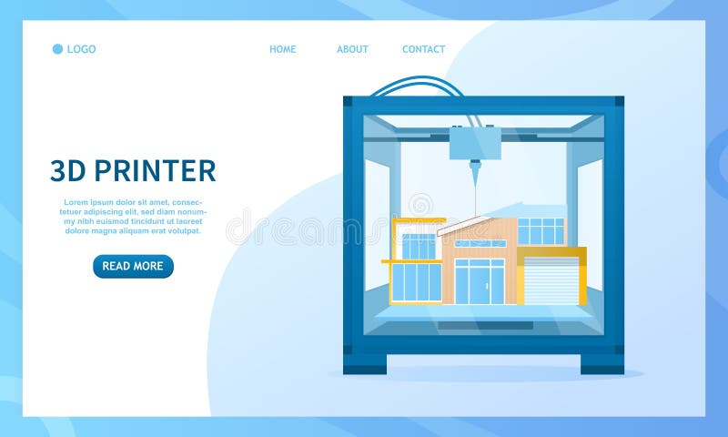 Industrial 3D Printer Prints Smart Home. Futuristic Technologies for ...