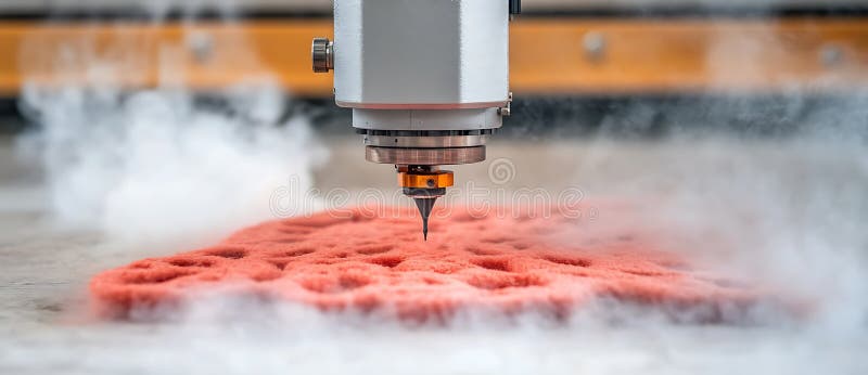 Industrial 3d Printing Machine Working on Red Material Stock ...