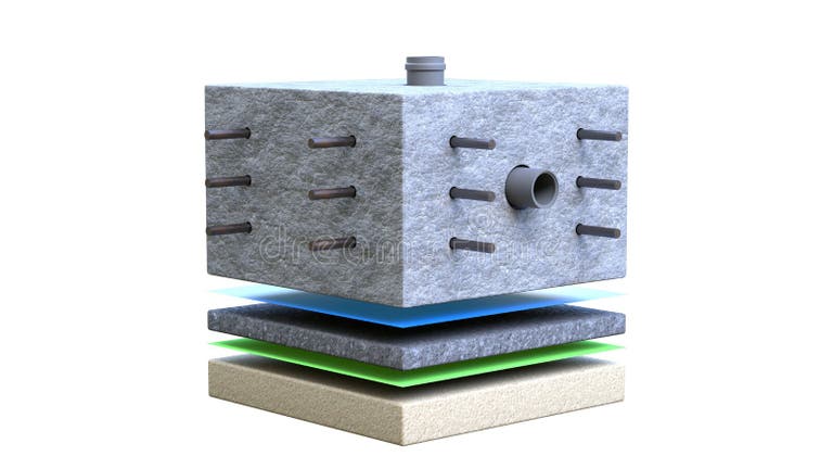 Industrial 3d Rendering, House Foundation Scheme Isolated Stock ...