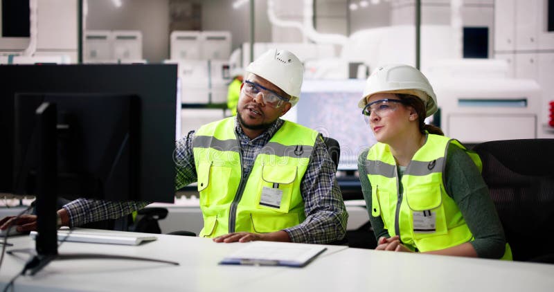 Industrial Data Automation System on Computer Stock Image - Image of ...