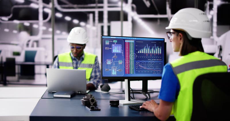 Industrial Data Automation System on Computer Stock Photo - Image of ...