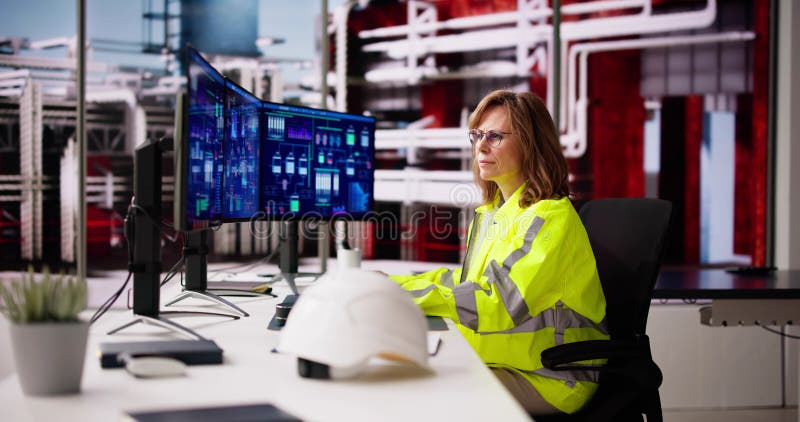 Engineer Operators Using Scada System Stock Image - Image of system ...