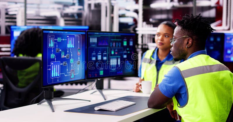 Industrial Data Automation System on Computer Stock Photo - Image of ...