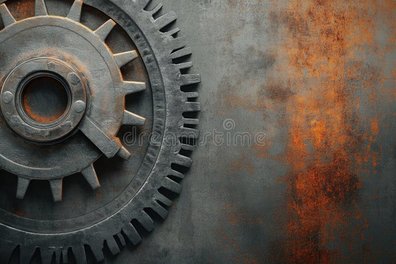 Industrial Design Featuring Large Gear with Rust and Gray Tones ...