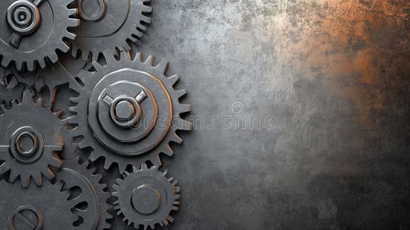 Industrial Design Featuring Robust Gear Patterns in Gray and Rust Tones ...