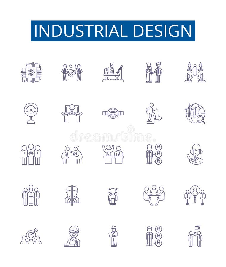 Industrial Design Line Icons Signs Set. Design Collection of Industrial ... Industrial Design Line Icons Signs Set. Design Collection of Industrial ...