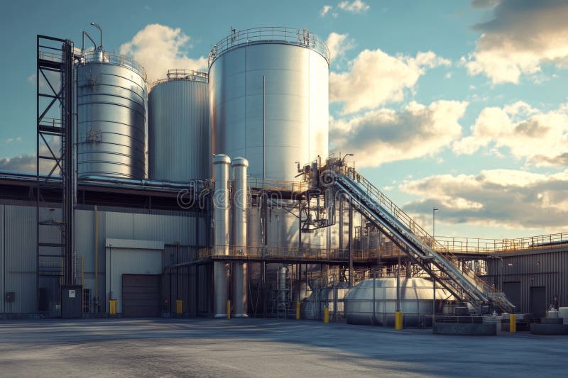 Industrial Design of a Refinery Exploring the Architectural Features of Storage Silos Stock ...