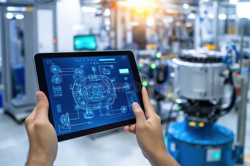 Industrial Design Software on Tablet Stock Illustration - Illustration ...