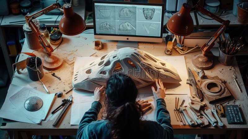 Industrial Designer Perfecting Prototype Model AIG41 Stock Photo ...