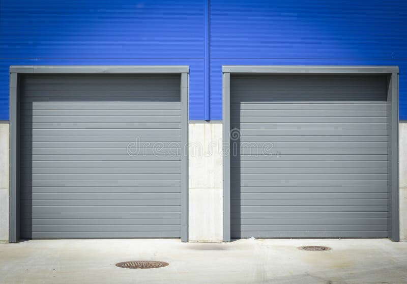 Industrial Despatch Door stock image. Image of blue, lorry - 54860511