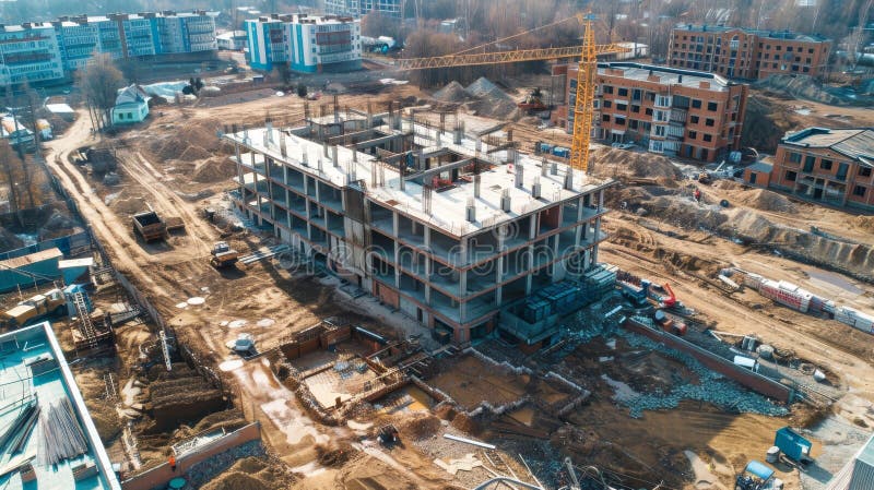 Industrial Development Construction Site Engineering of Building Under ...