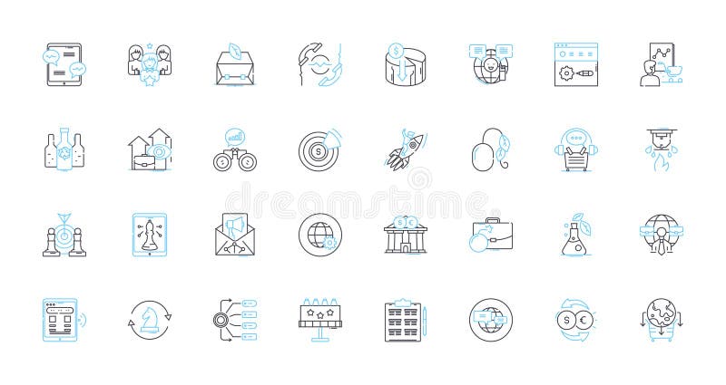 Industrial Development Linear Icons Set. Manufacturing, Production ...