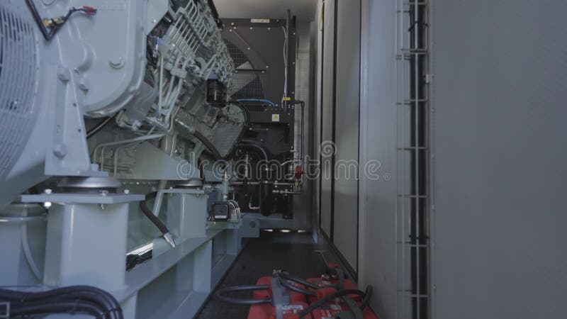 Industrial Diesel Generator Inside. Diesel Generator Set Stock Footage ...