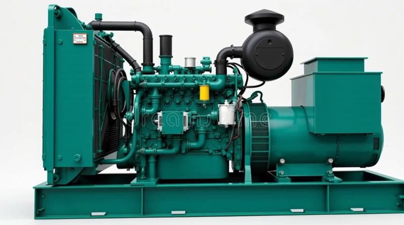 Industrial Diesel Generator Startup Sequence in Motion with Detailed ...