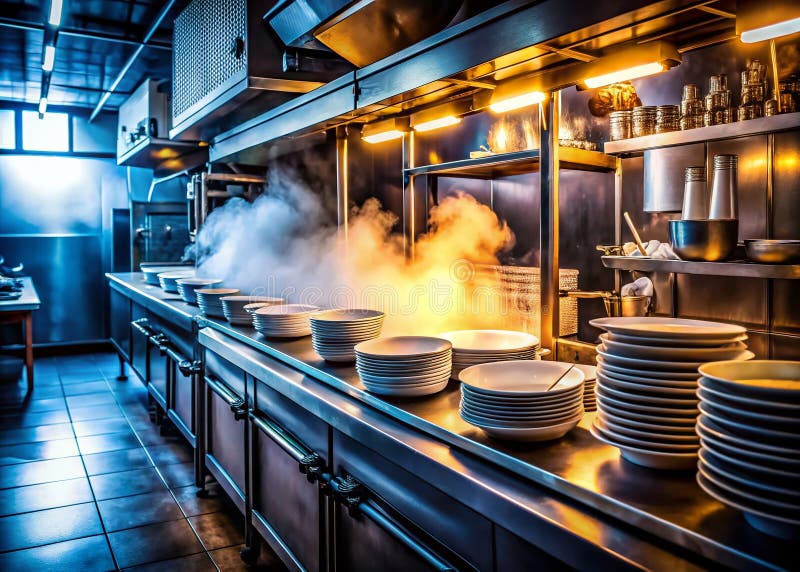 Industrial Dishwasher in Action a Deep Dive into a LowLight Restaurant ...