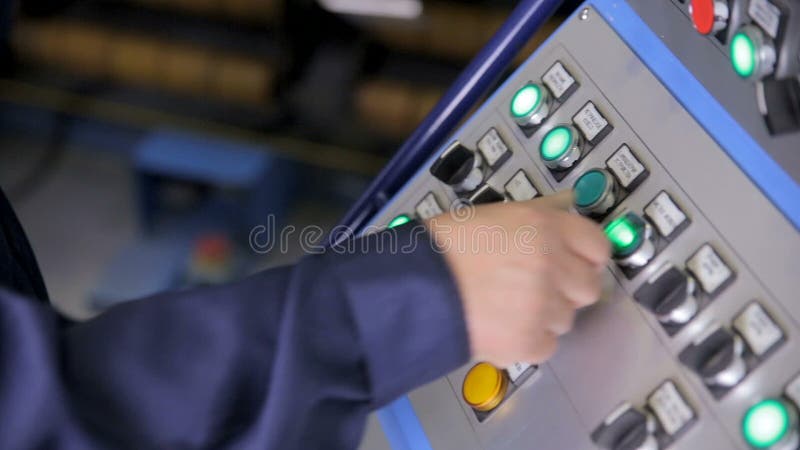 Worker Manages Production Process Using CNC Machine Stock Footage ...