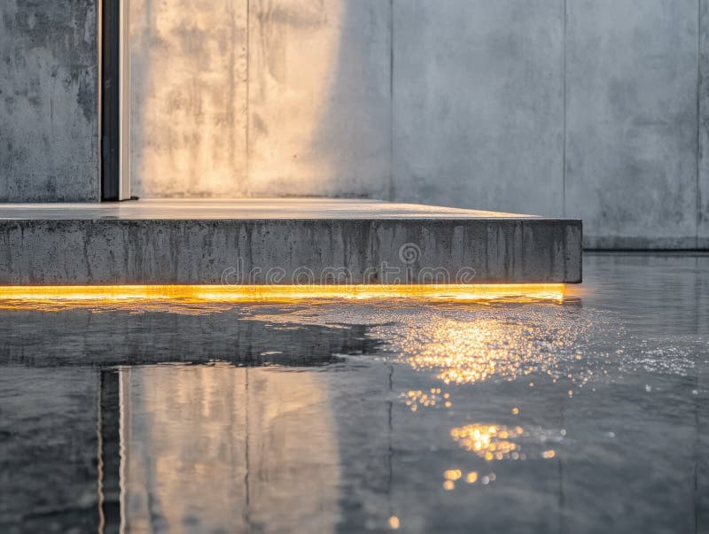 Industrial Display with Shining Water Puddle Effects Generative AI ...