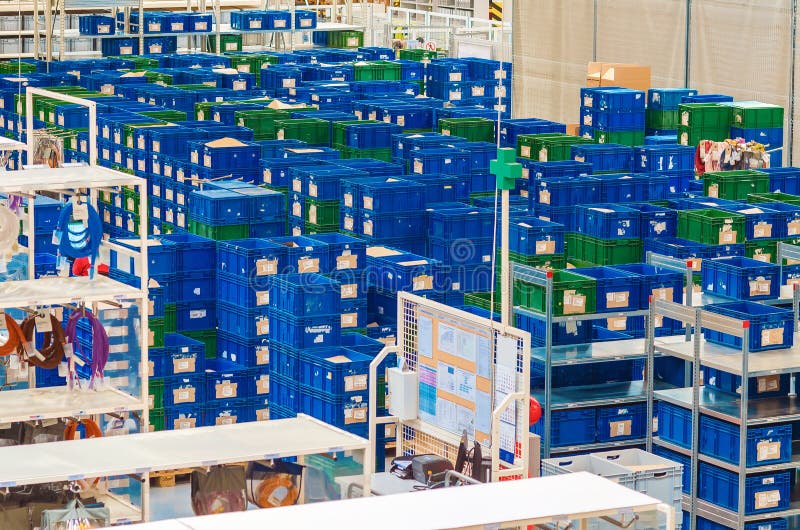 Industrial Distribution, Composition. Storage with High Shelves, Cargo ...