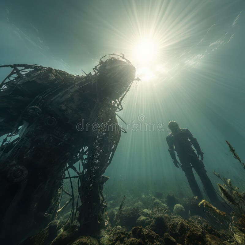 Industrial Diving in the Future. in the Deep Sea, Underwater Robots ...