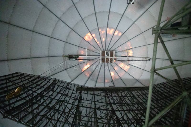 Industrial Dome with Steel Structure and Illuminated Core Stock Photo ...