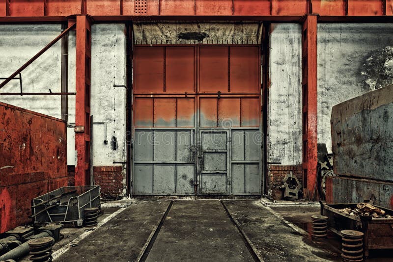 Industrial Door of a Factory Stock Photo - Image of garage, frame: 92207242