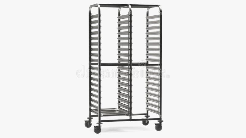 Industrial Double Tier Metal Rolling Bakery Rack Stock Image - Image of ...