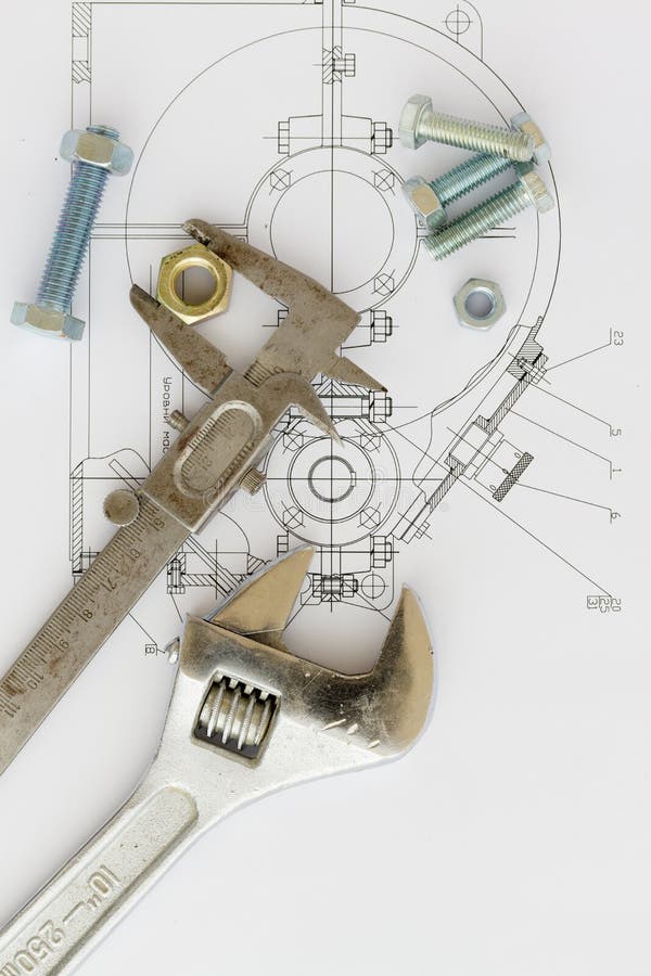 Industrial Drawing and Tools Stock Image - Image of ruler, industrial ...