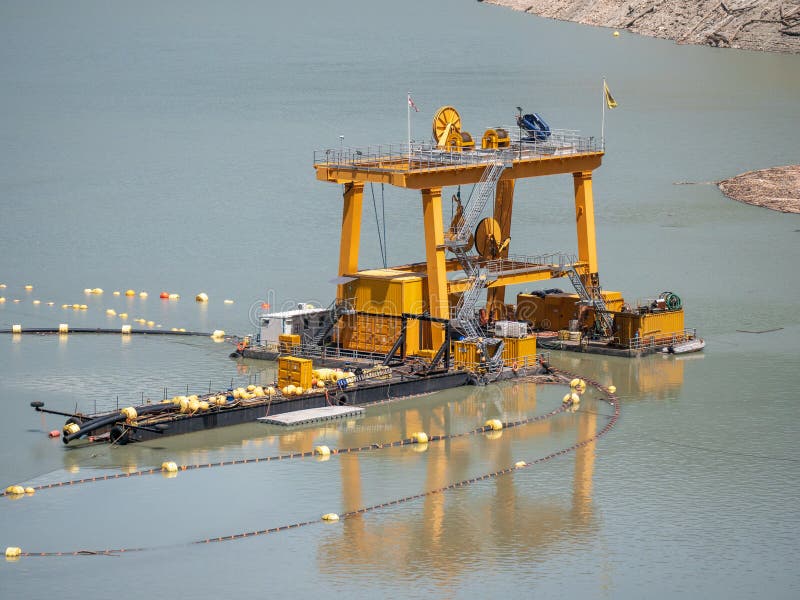 Industrial Dredging Machine on Water Used for Extracting Materials from ...