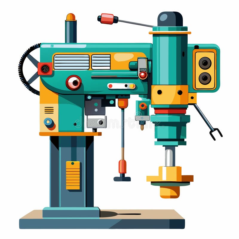 Industrial Drill Machine Isolated Stock Illustration - Illustration of ...