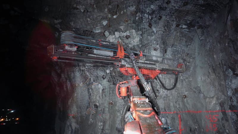 Drilling Machine in Underground Mine Stock Footage - Video of gold ...