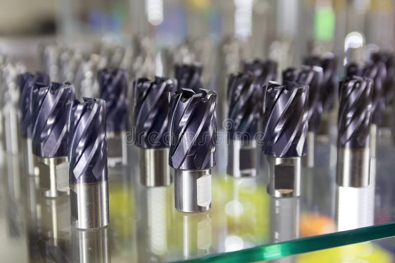 Industrial Drilling Milling Metal Cutting Tool in Showcase. Drills with ...