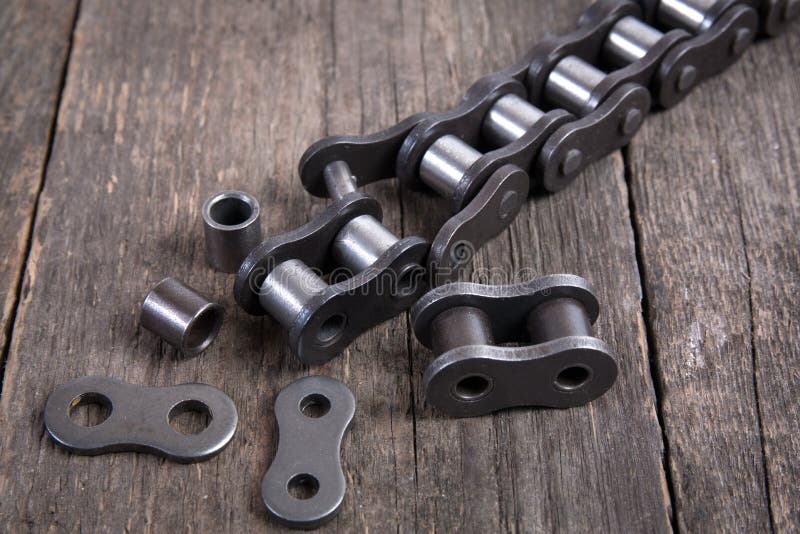Part of the Chain Drive of Machine-building Mechanism. Stock Image ...