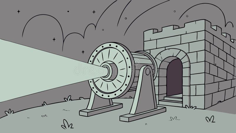 Industrial Dynamo Machine Emitting Light in Dark Setting, Vector Design ...