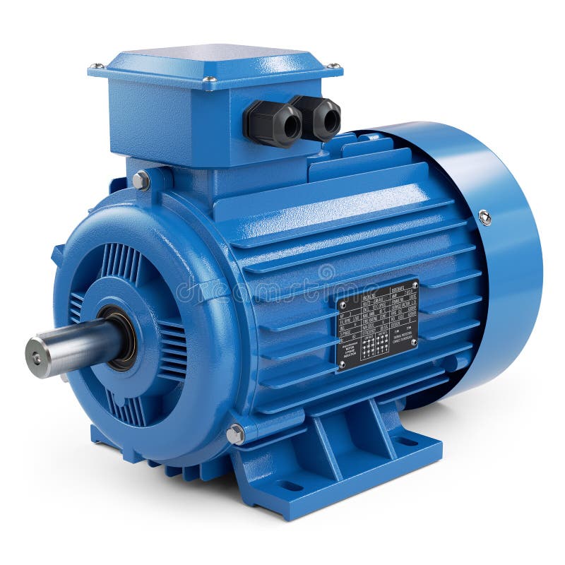 Industrial Electric Motor Blue Stock Illustration - Illustration of ...