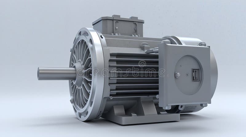 Industrial Electric Motor with Metallic Details and Precise Engineering ...