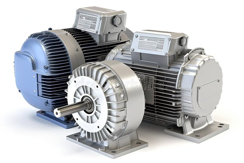 Industrial Electric Motors Isolated on White. Generative Ai Stock ...