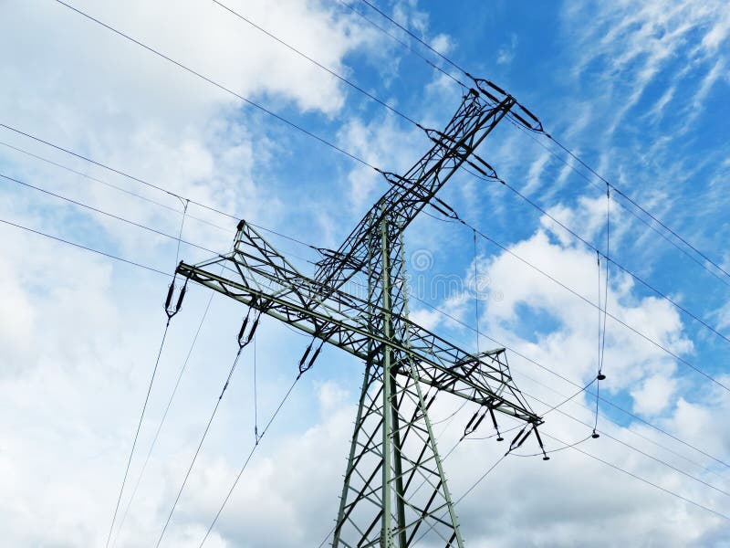 Industrial Electric Voltage Structure. Power Station Stock Image ...