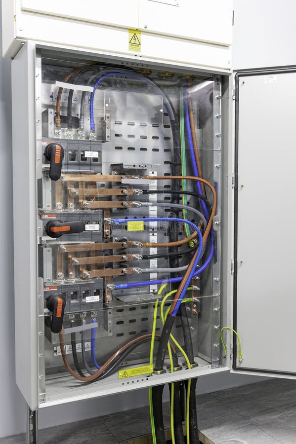 Industrial Electrical Cable Control Panel Stock Image - Image of ...